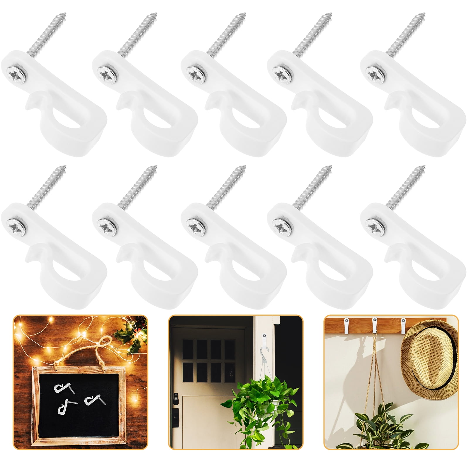20 Sets Light Hook Hanging Christmas Light Screw Hooks Light Wire Clips ...