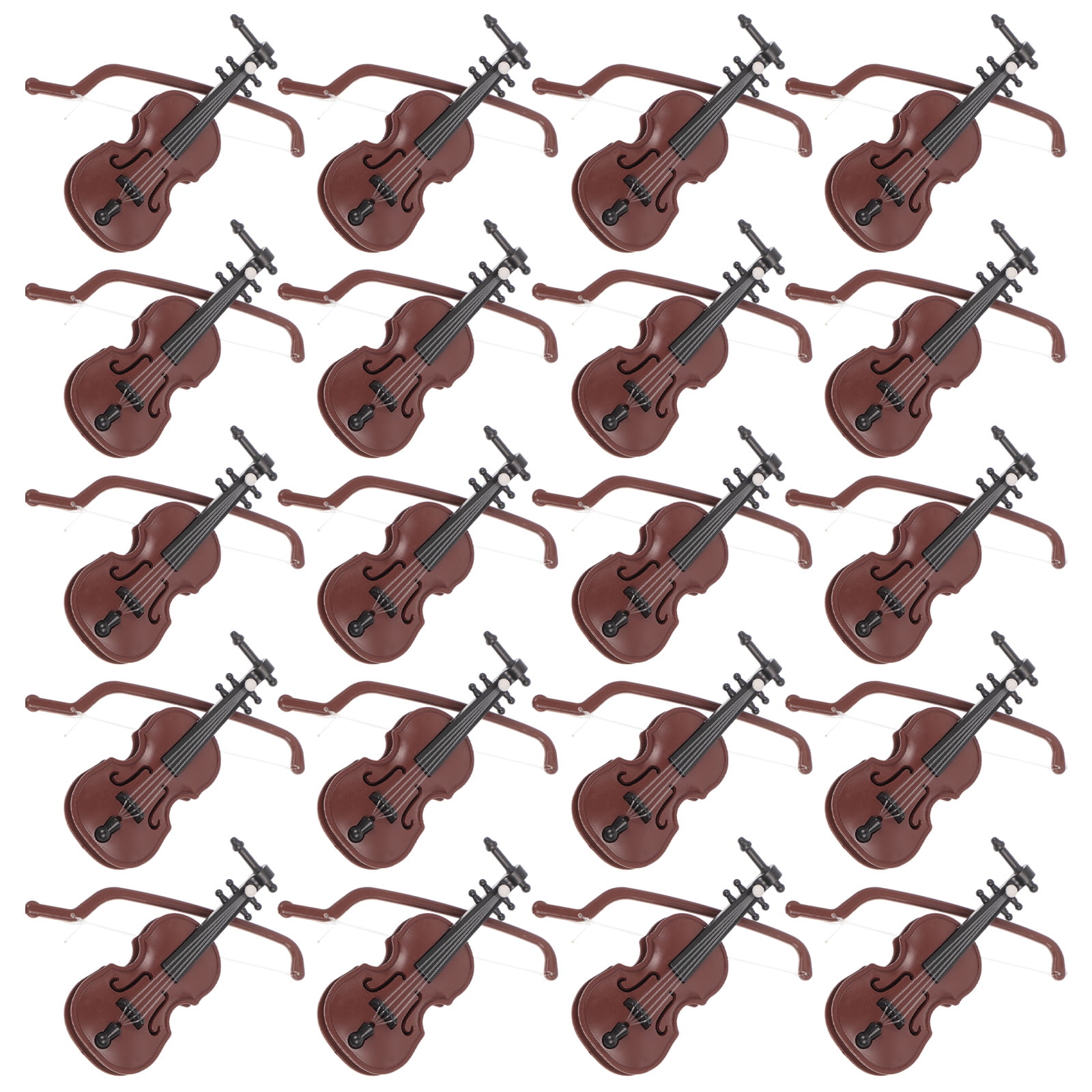 Milisten Mini Violin Models for Adornment Made of Plastic in Coffee ...