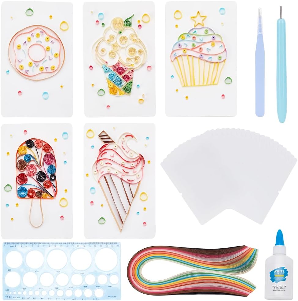 20 Sets Paper Quilling Kits for Beginners Sweet Treats Quilling Card ...
