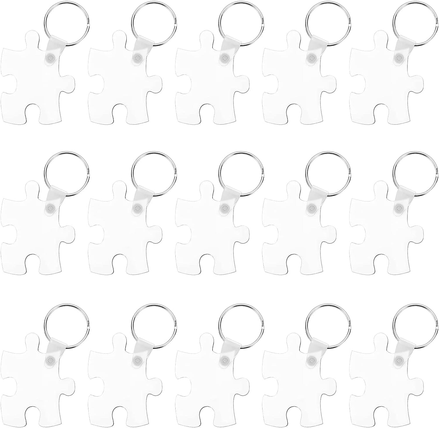 20 Sets Puzzle Sublimation Blanks Keychains Double-Sided Keychain ...
