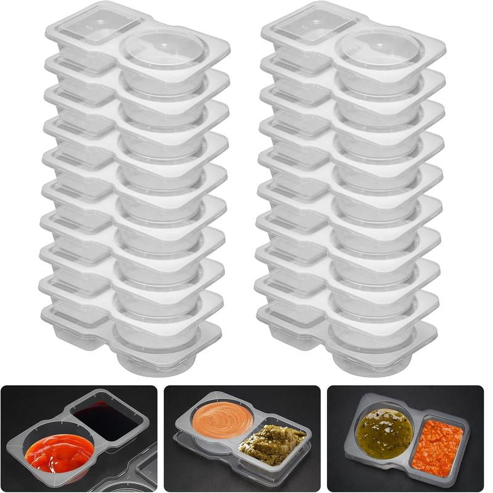 Disposable Double Compartment Condiment Jedrey Snack Containers ...