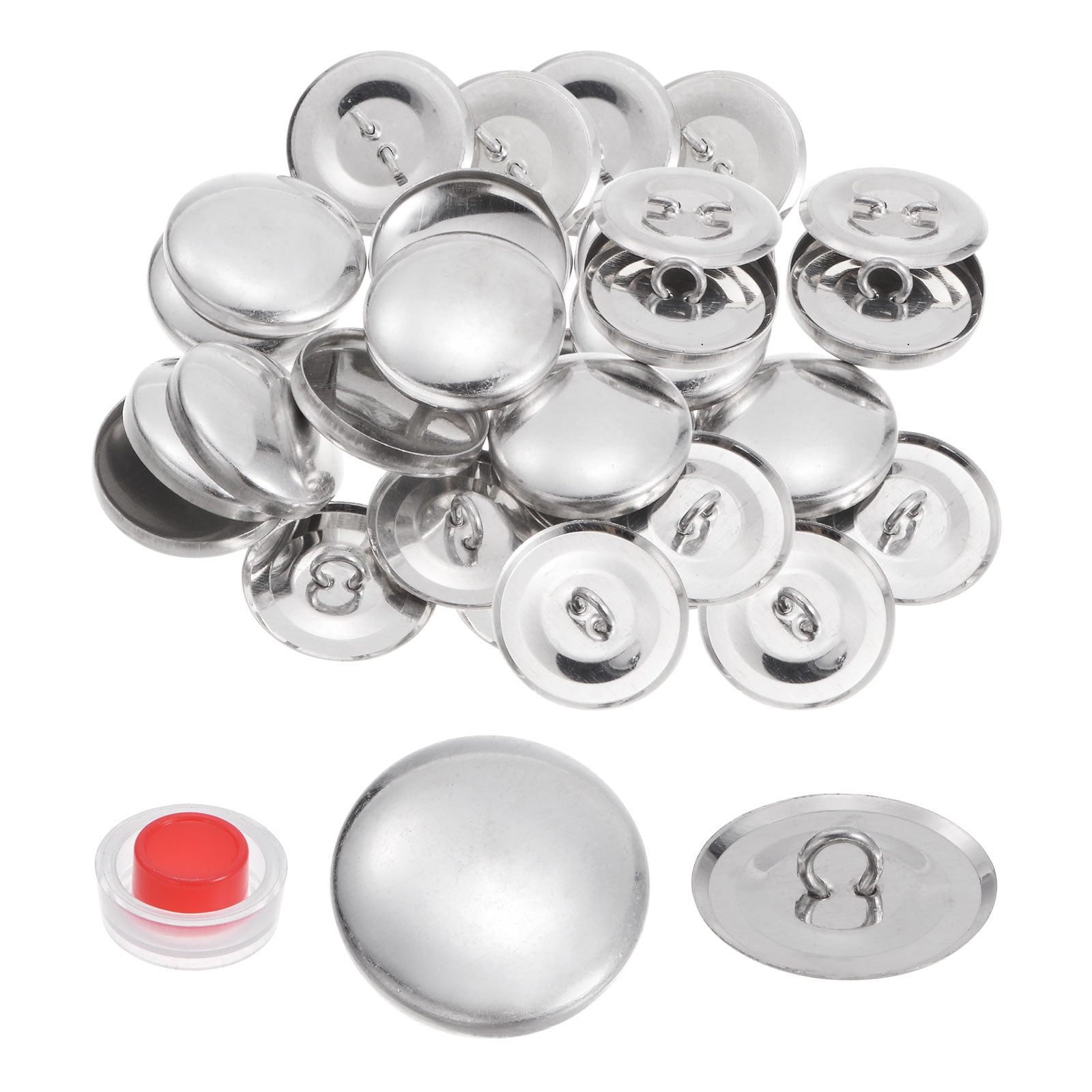 20 Sets Self Cover Button Kit 23mm Metal Aluminum Button with 2 Tools ...