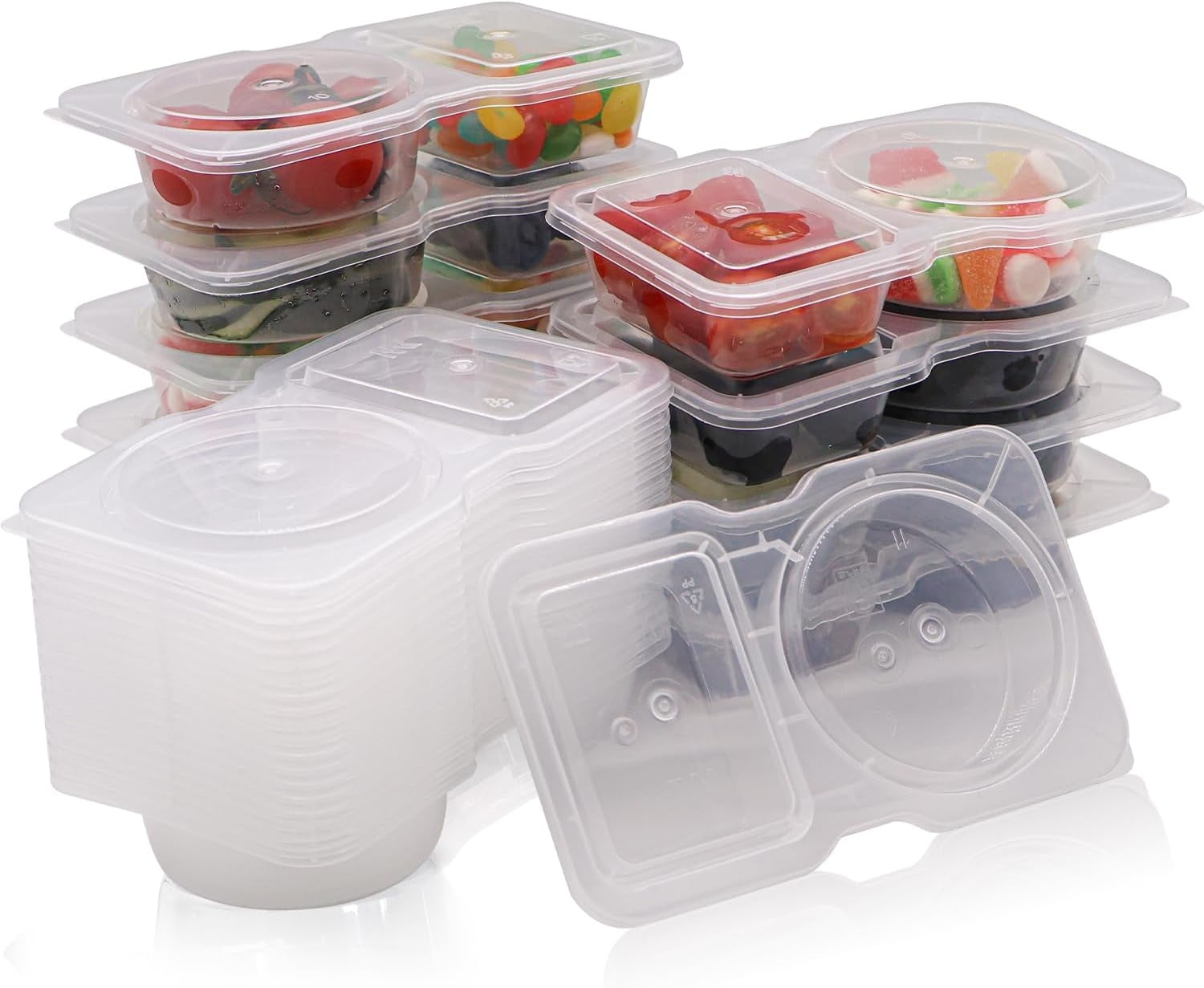 20 Sets Snack Containers, Snack Pack Containers with Lid, Double ...