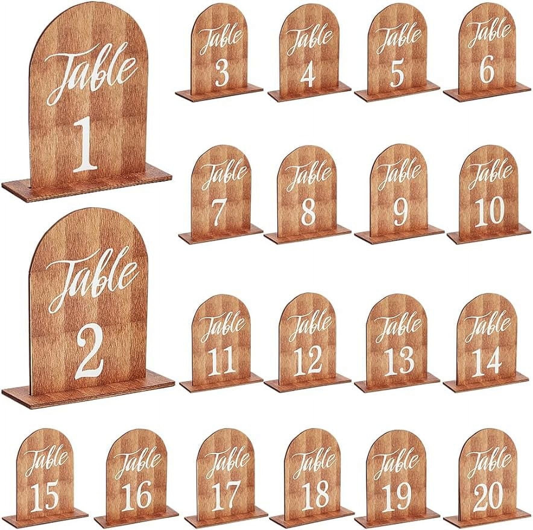 20 Sets Wedding Wooden Table Number Table Signs with Stands Self Stand ...