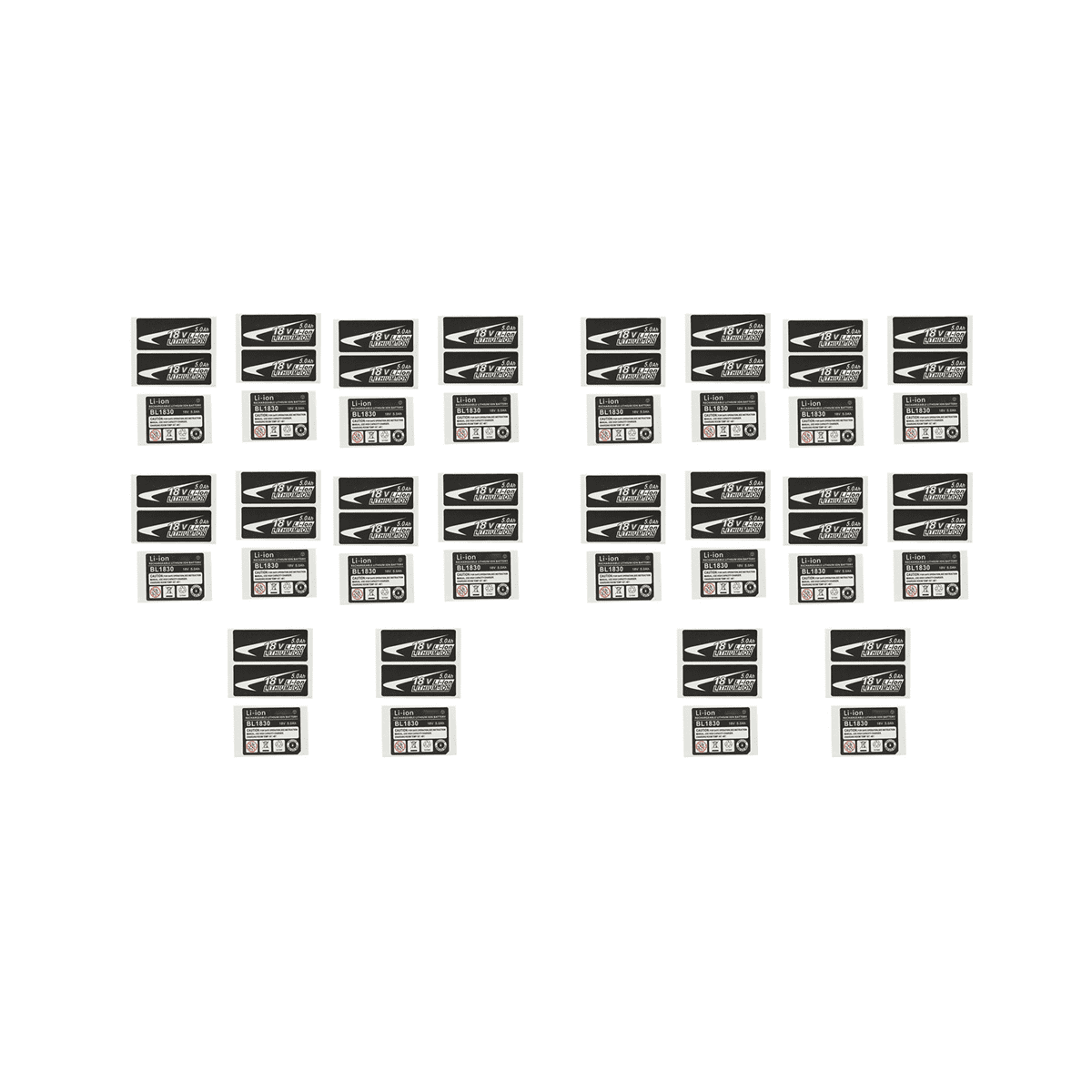 20 Sets of BL1830 Label Lithium Ion Battery 18V 5.0Ah Sticker Label ...