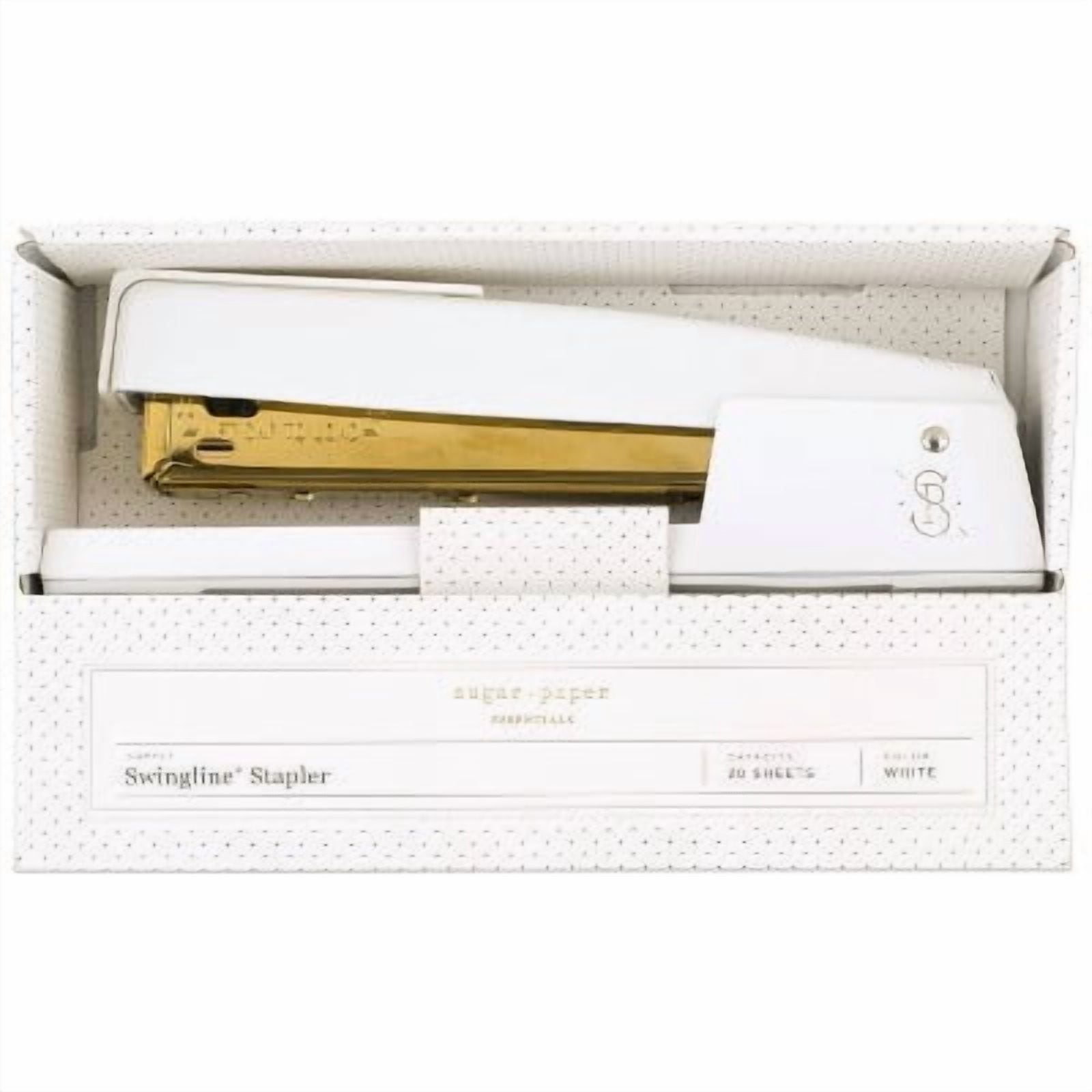 20 Sheet Capacity Stapler White/Gold -Fancy Office Stapler, Metal, Non ...
