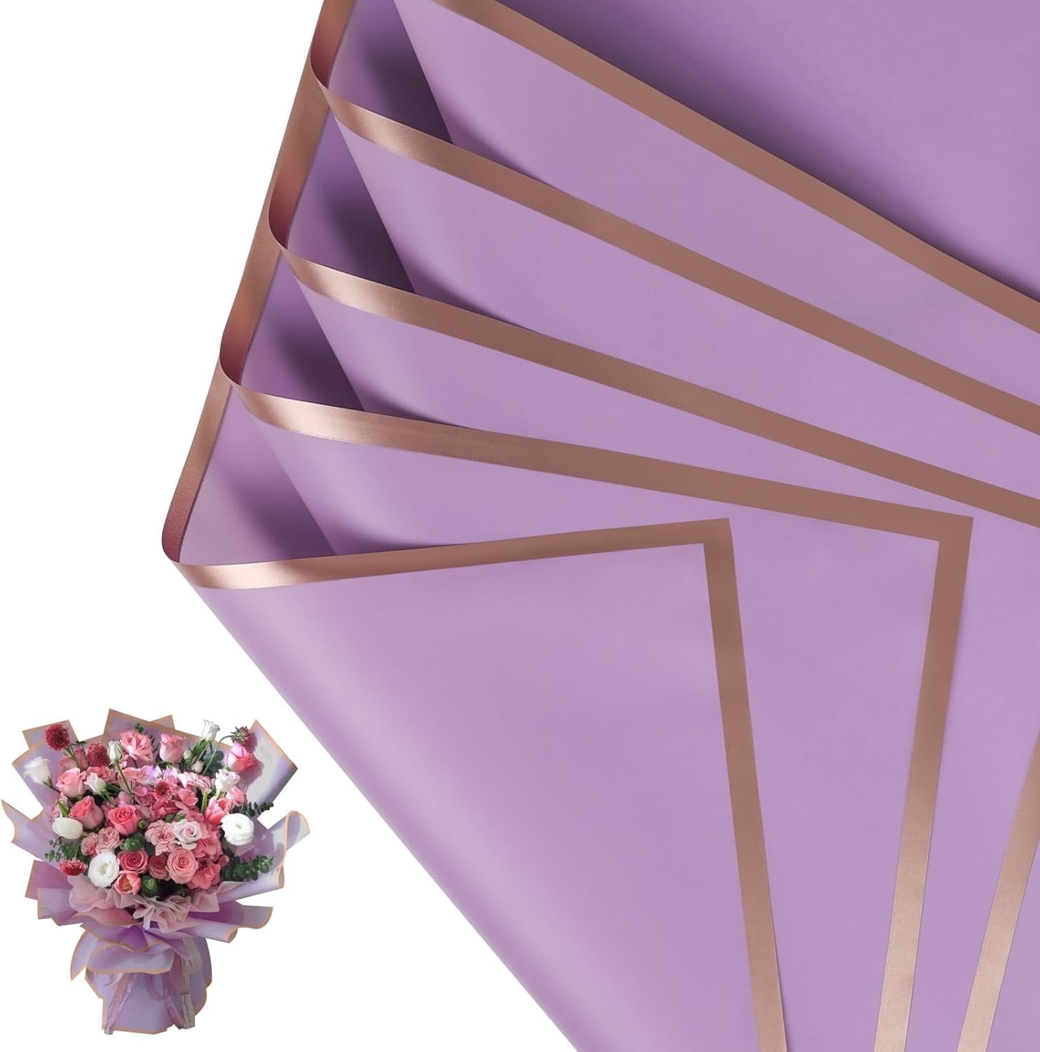 20 Sheet Flower Wrapping Paper - Waterproof Floral Bouquet Wrapping ...