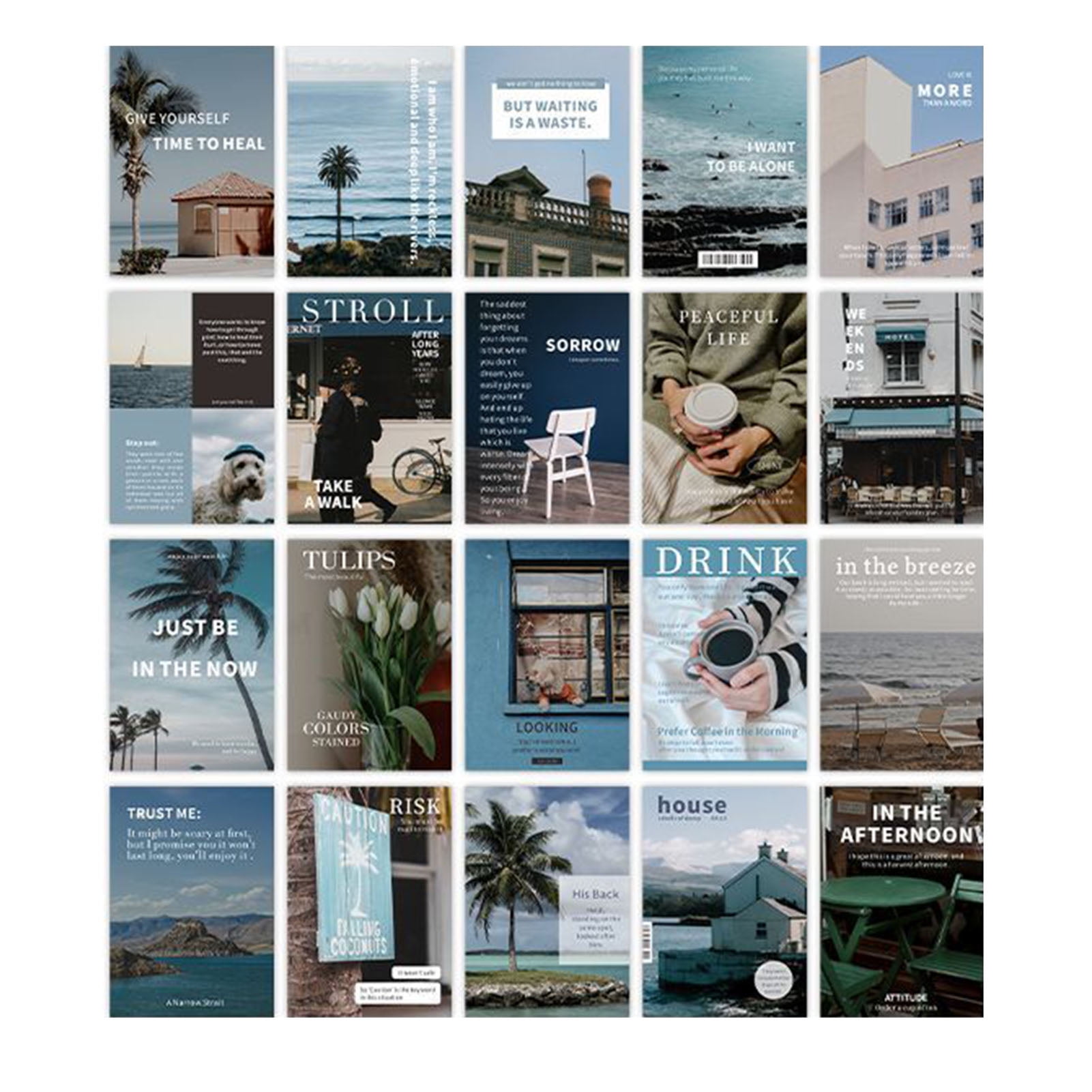 20-Sheet Handbook Sticker Set - Street Photography Style Decor Paper ...