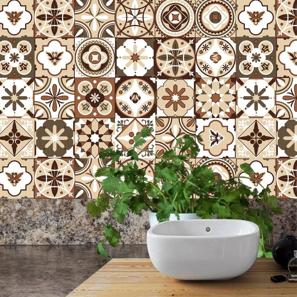 20 Sheet Peel And Stick Tile Waterproof Backsplash For Kitchen Vintage ...