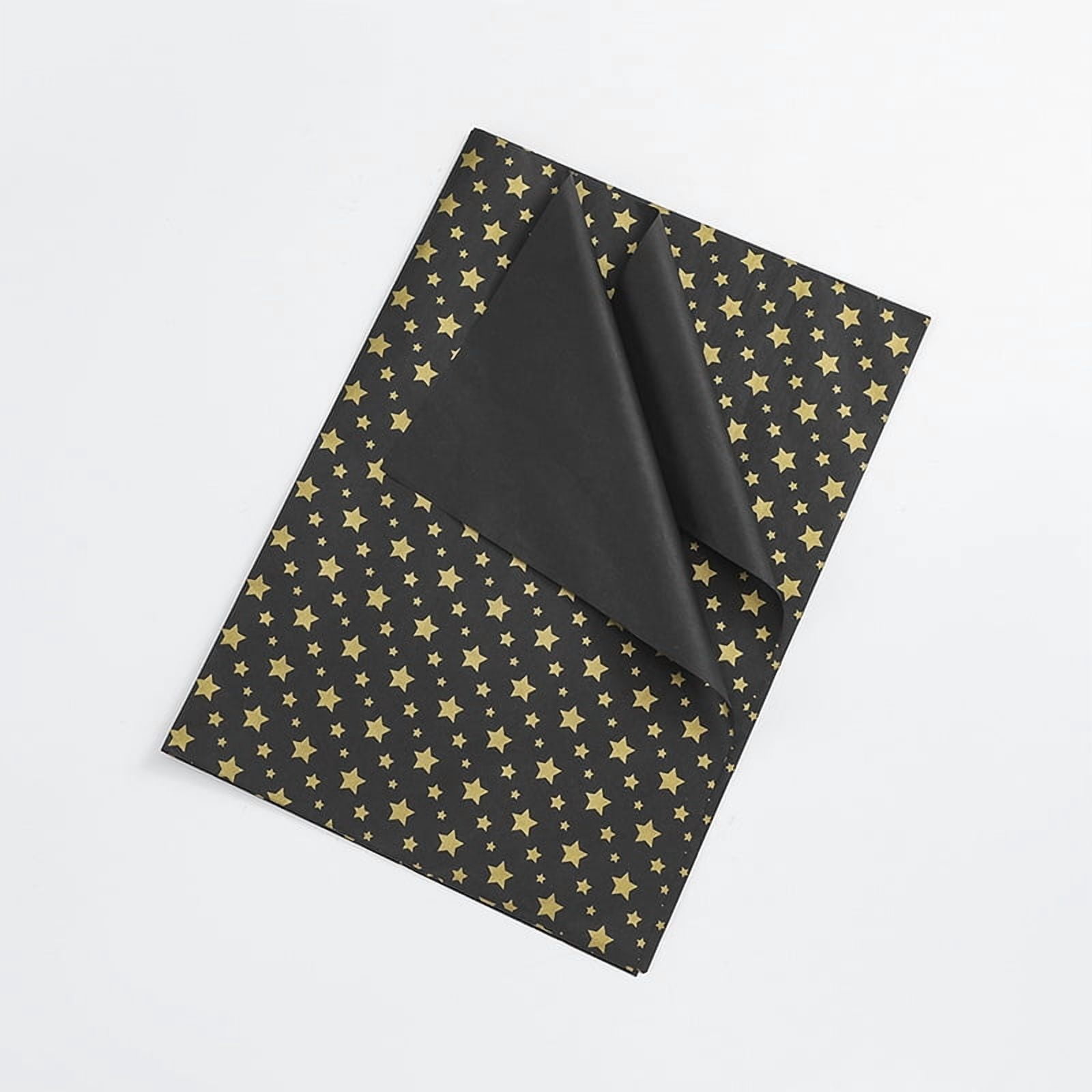 20 Sheet Snow Pear Paper, Black Background, Gold Copy Paper, Gold Star ...