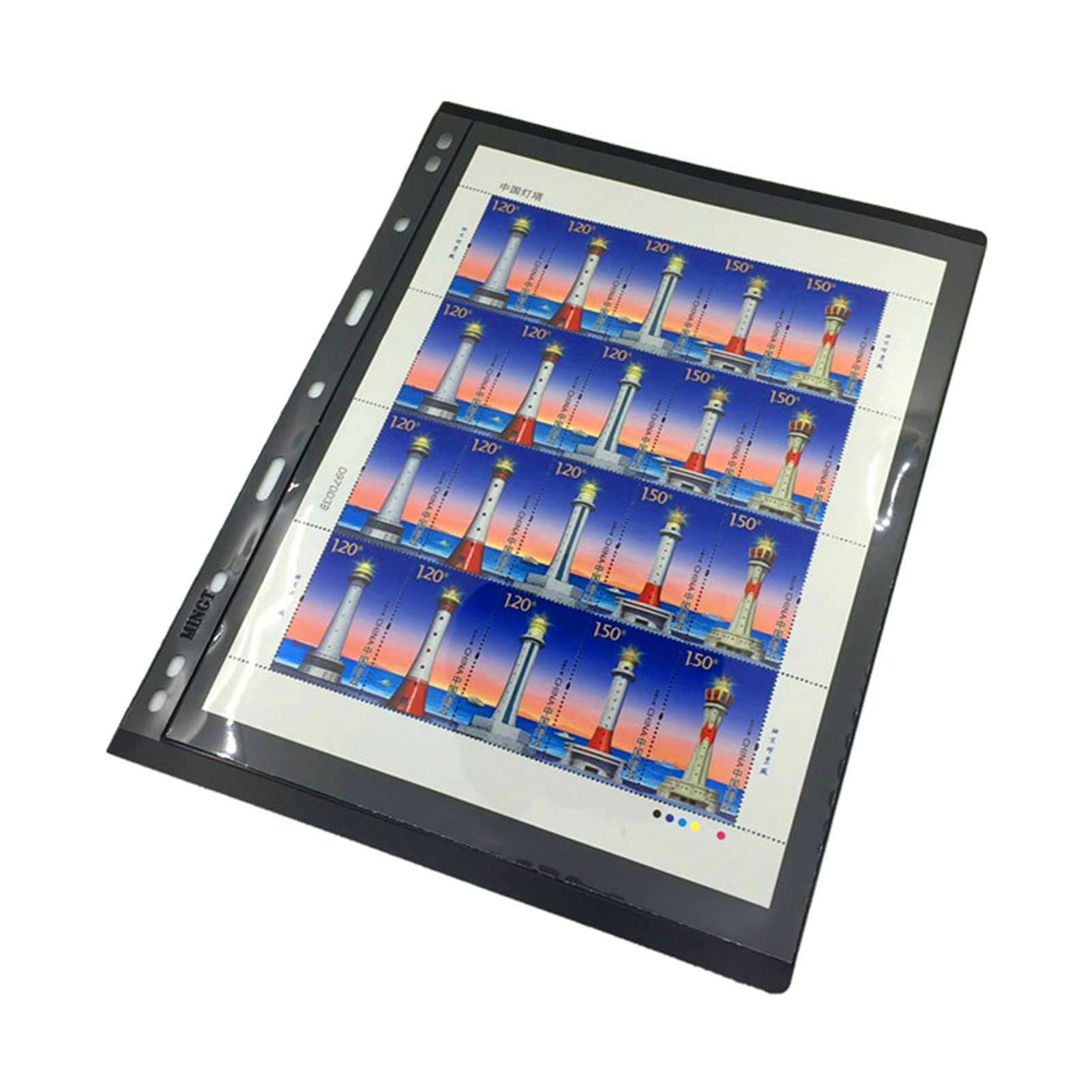 20 Sheet Stamp Pages, 1 Rows Pages for Stamp Collectors, 9-Hole ...