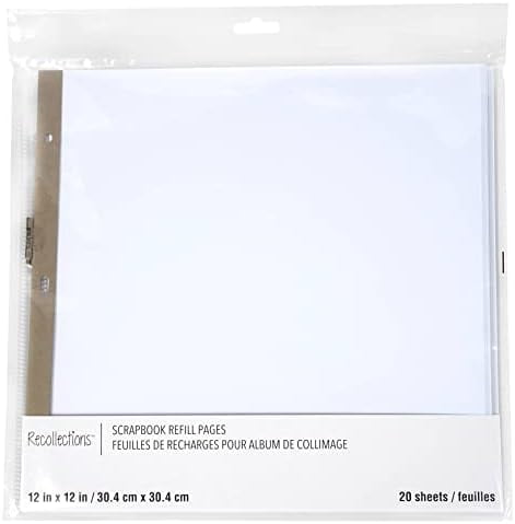 20 Sheets (120 Total) 12" x 12" White Scrapbook Refill Pages by ...