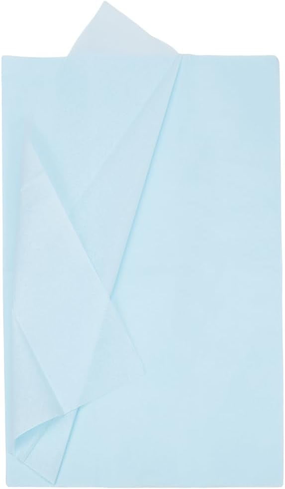 20 Sheets 26 x 19.7 Inch Light Blue Gift Paper Tissue Bouquet Wrapping ...