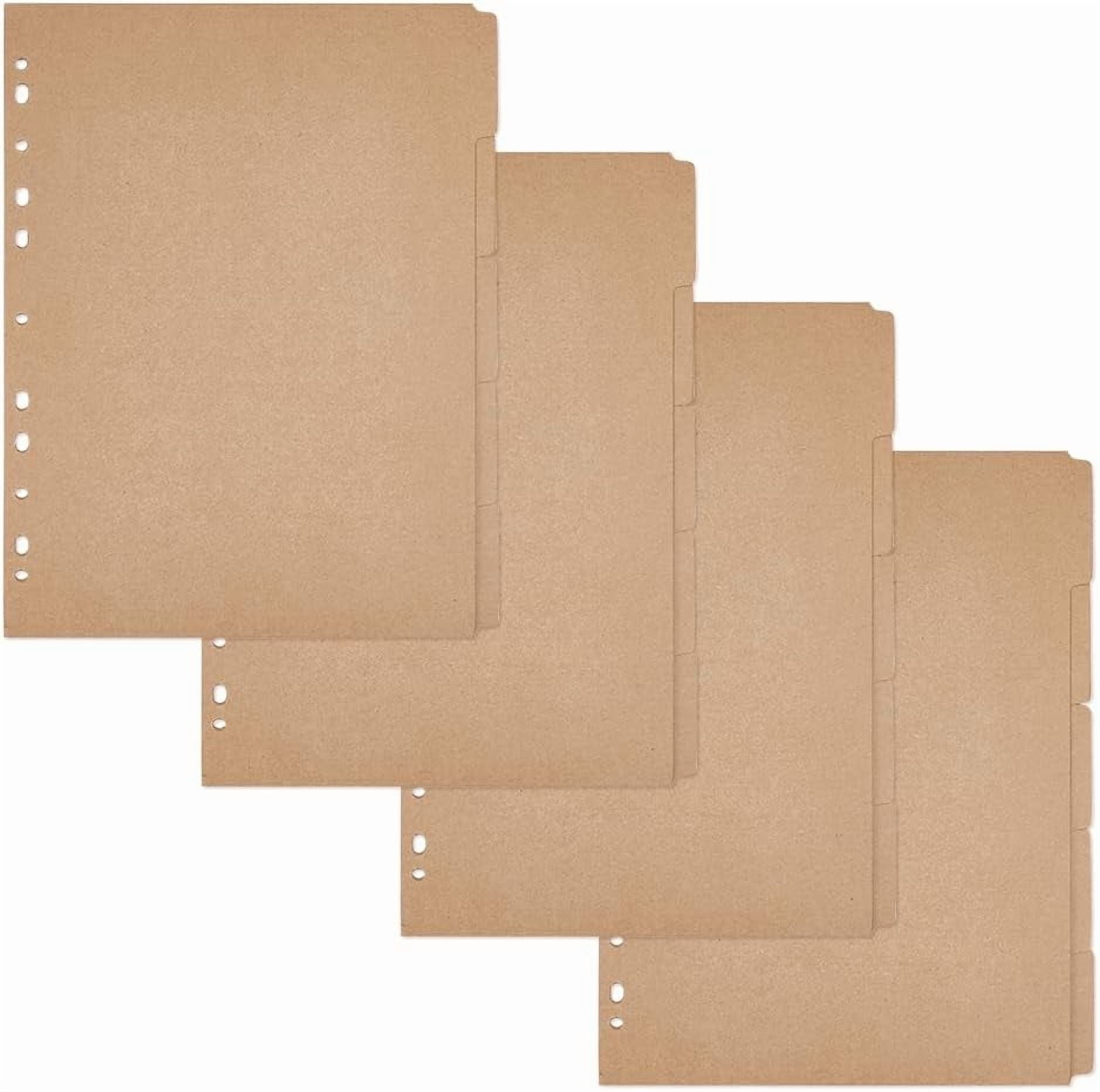 20 Sheets 5-Tab Binder Dividers A4 Kraft Punched Blank Burlywood Paper ...
