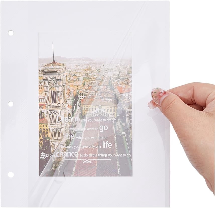 20 Sheets 8.07x6.49inch Photo Album Page Refill 3 Ring Binder A5 Paper ...