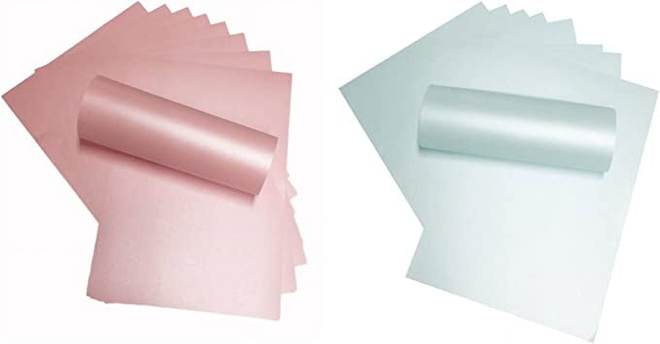 20 Sheets A4 Baby Pink and Baby Blue Pearlescent Shimmer Paper Double ...