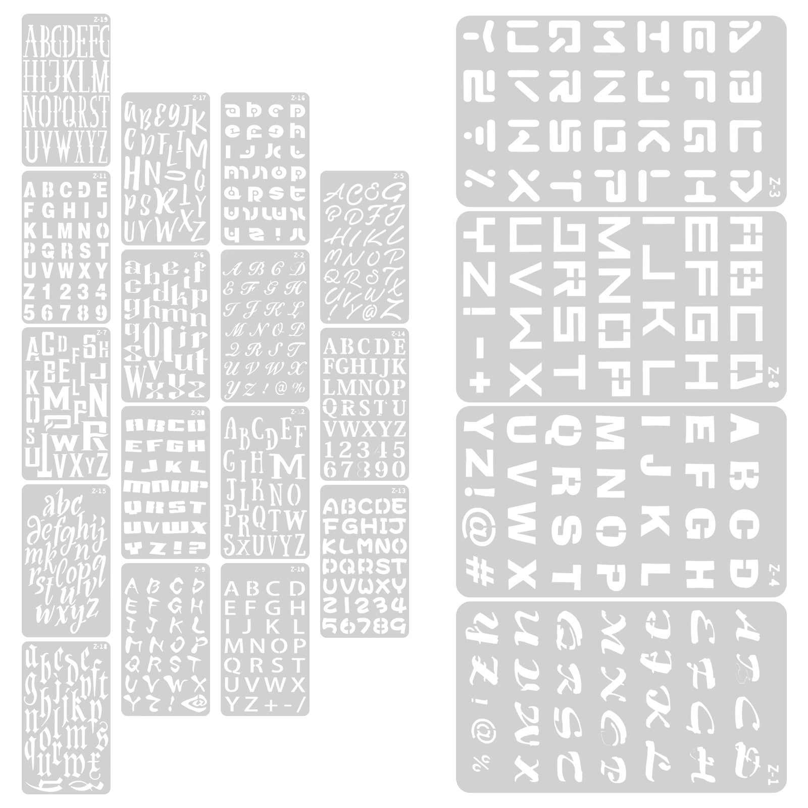 20 Sheets of Reusable Letter Stencils for Painting on Wood Craft ...