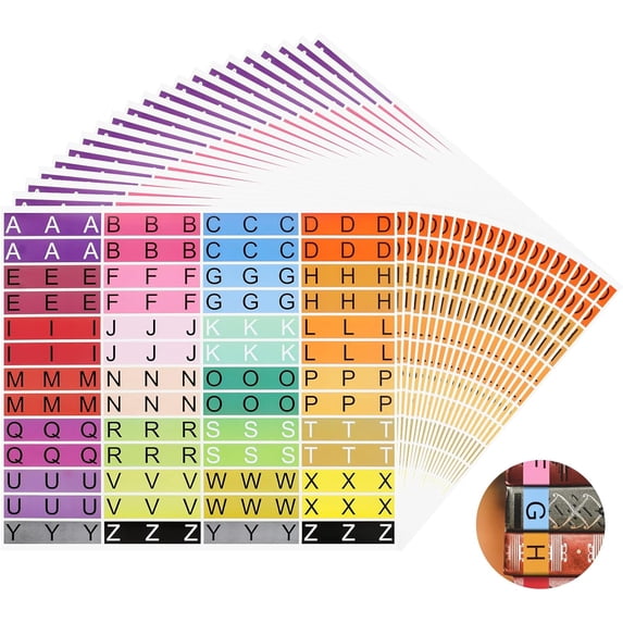 20 Sheets Alphabet Book Spine Labels File Folder Labels File Labels ...