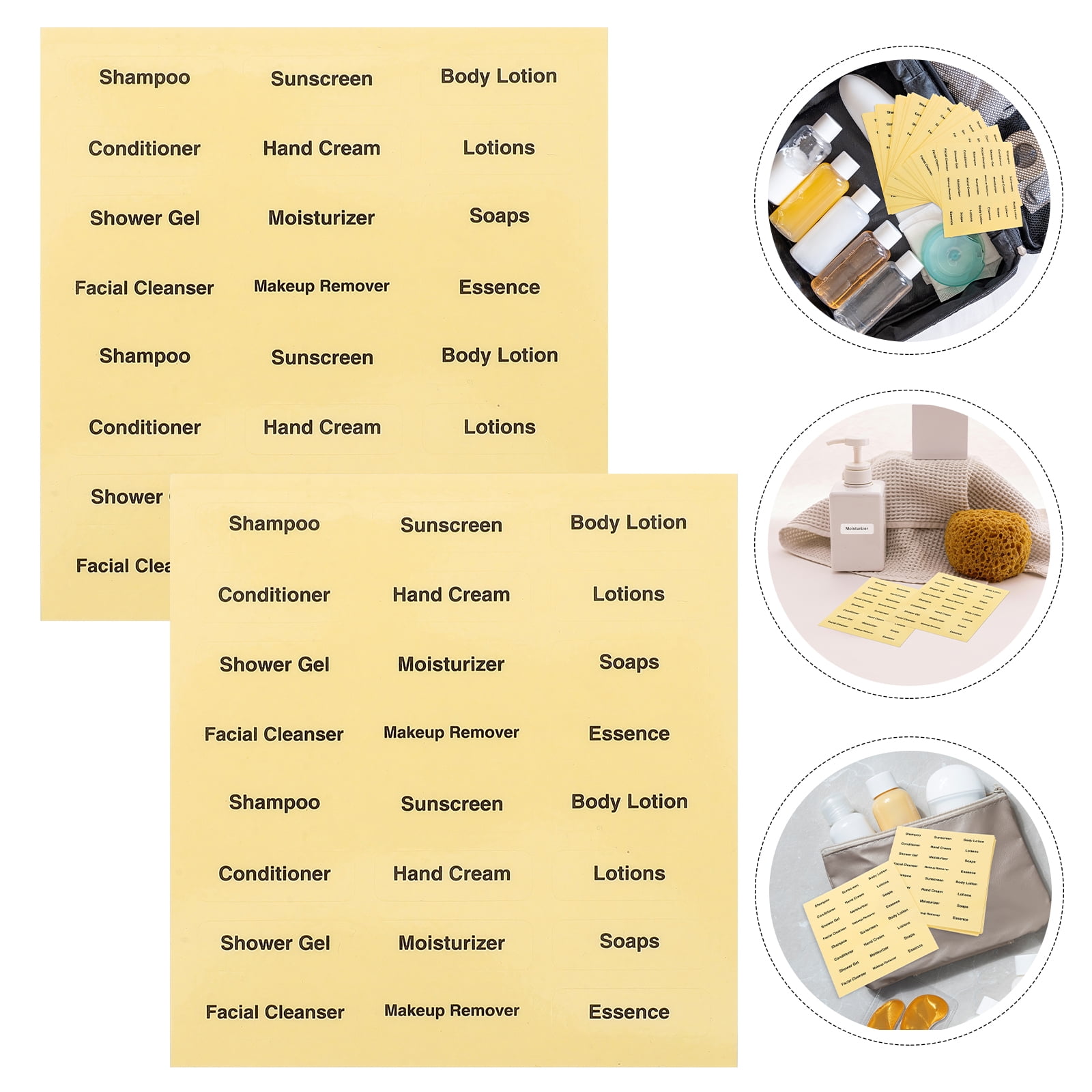 20 Sheets Bathroom Stickers Adhesive Labels Bathroom Labels Cosmetics ...