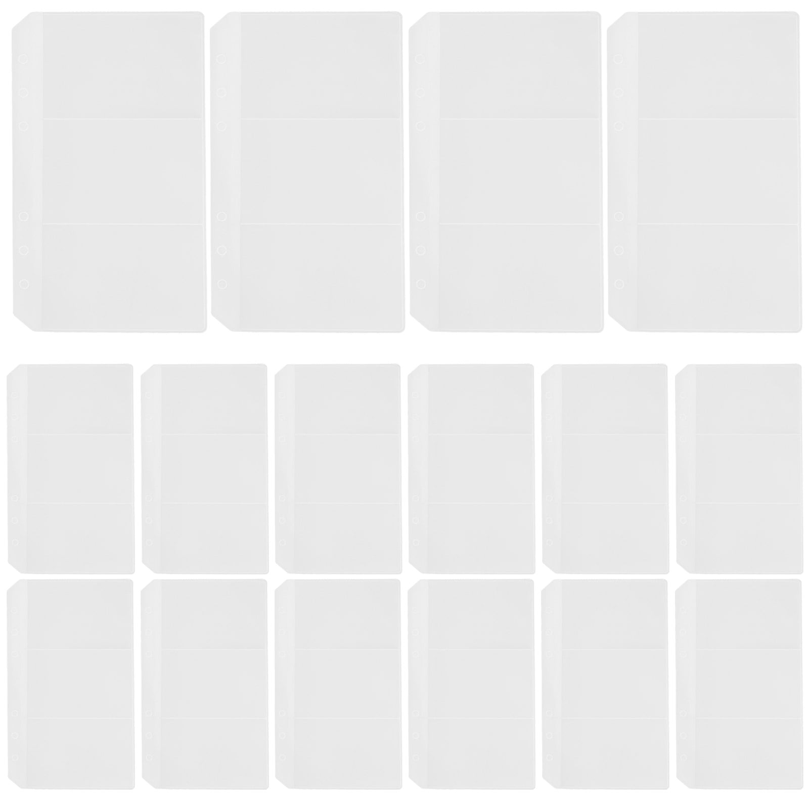 20 Sheets Binder Pouch Card Pocket Divider Transparent Size Hole Loose ...