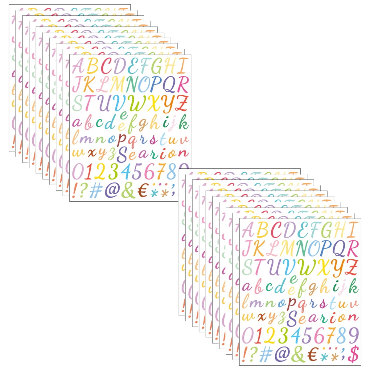 20 Sheets Colorful Letter Sticker, Alphabet Sticker Self Adhesive ...