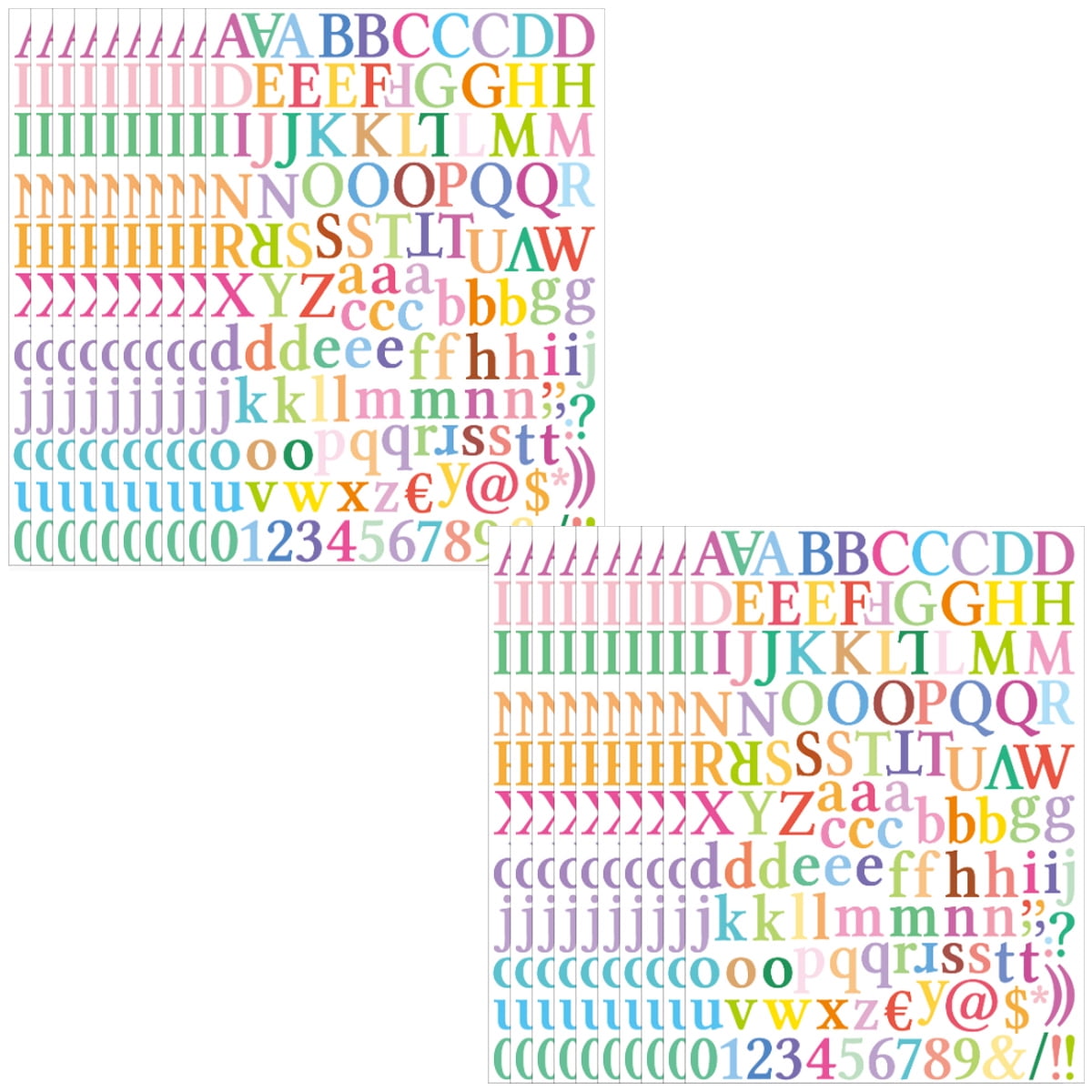20 Sheets Colorful Letter Sticker, Alphabet Sticker Self Adhesive ...