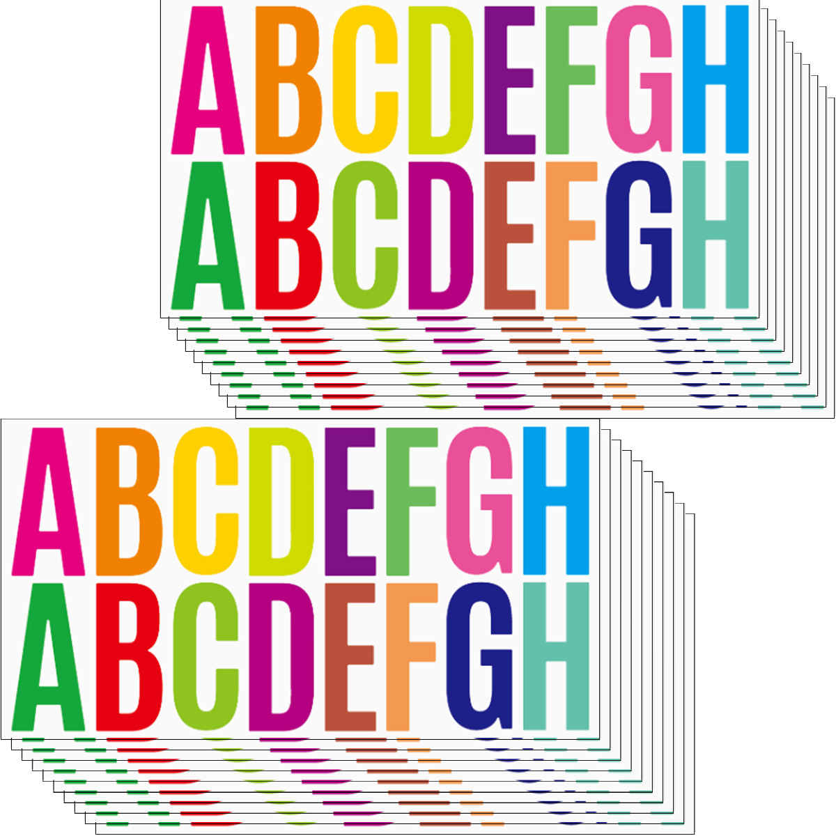 20 Sheets Colorful Letter Sticker, Alphabet Sticker Self Adhesive ...