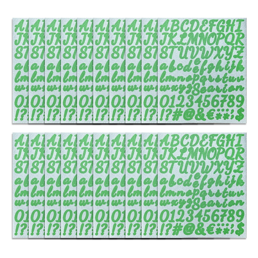 20 Sheets Colorful Letter Stickers Decals Glittering Letter Number ...