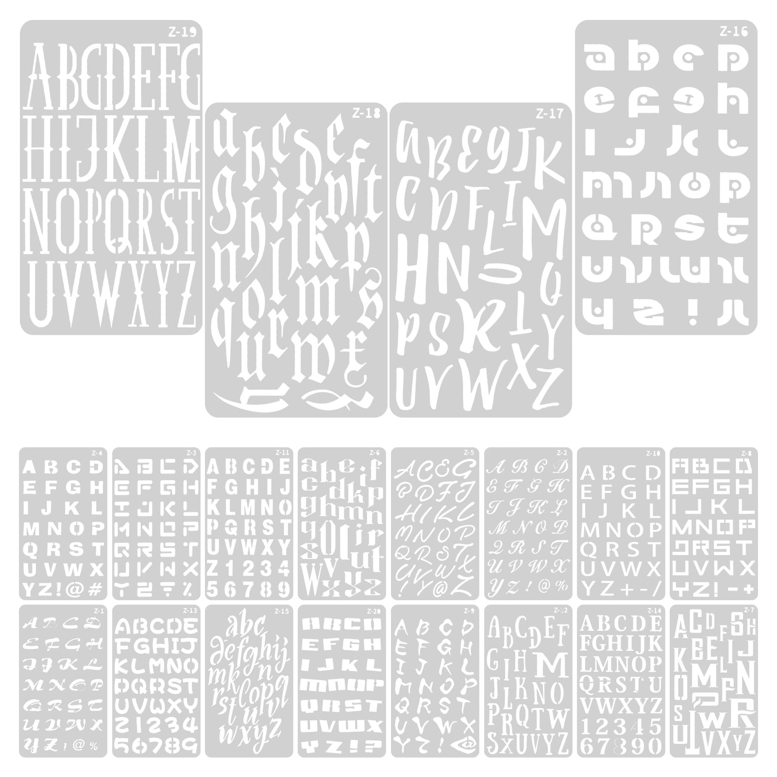 20 Sheets English Stencil Letters Circle Templates for Drafting ...