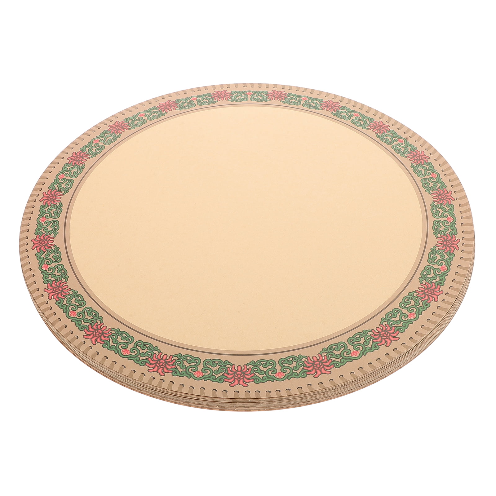 20 Sheets Ethnic Art Paper With Floral Decorative Borders Circular ...