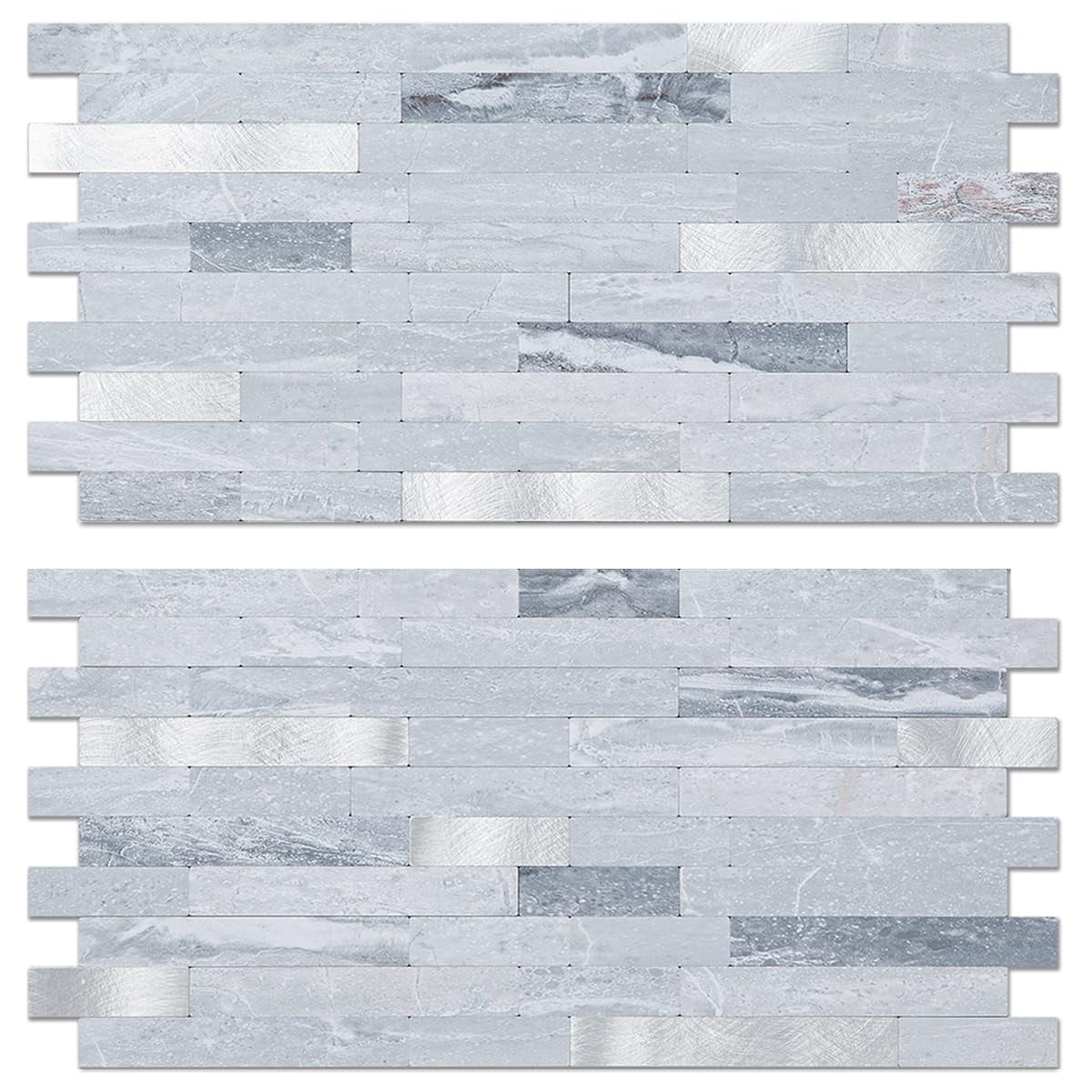 20 Sheets Faux Stone Peel And Sticksplash Light Grey Marble Look Pvc ...