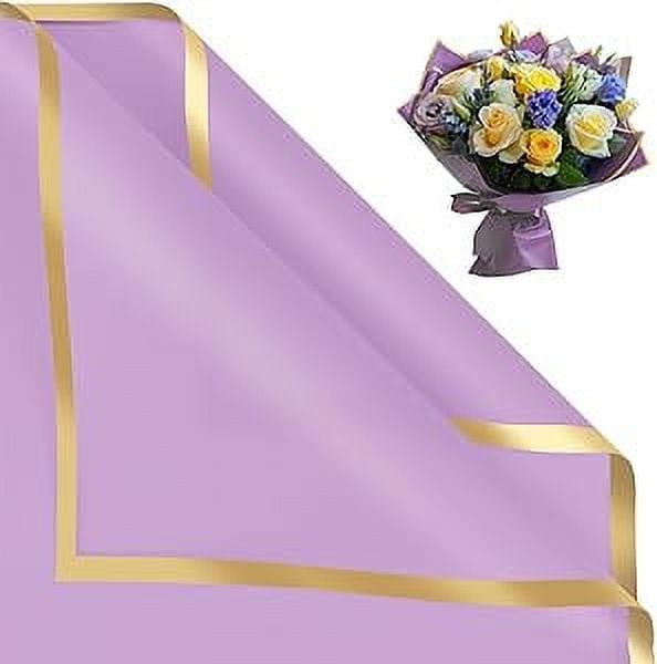 20 Sheets Flower Bouquet Wrapping Paper Light Purple Wrapping Paper ...
