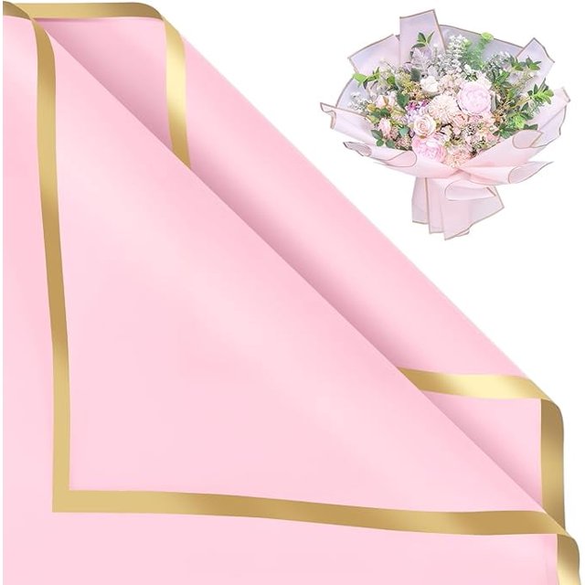20 Sheets Flower Bouquet Wrapping Paper Pink Wrapping Paper Floral ...