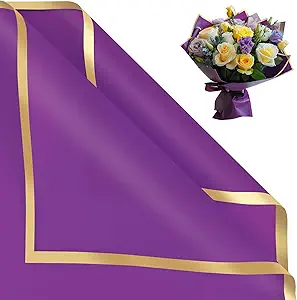 20 Sheets Flower Bouquet Wrapping Paper Purple Wrapping Paper Floral ...