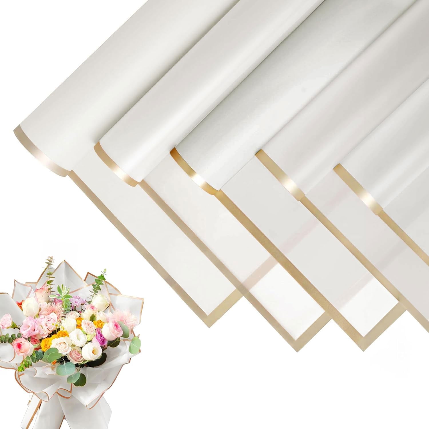 Paper Wrapping Flower Bouquets