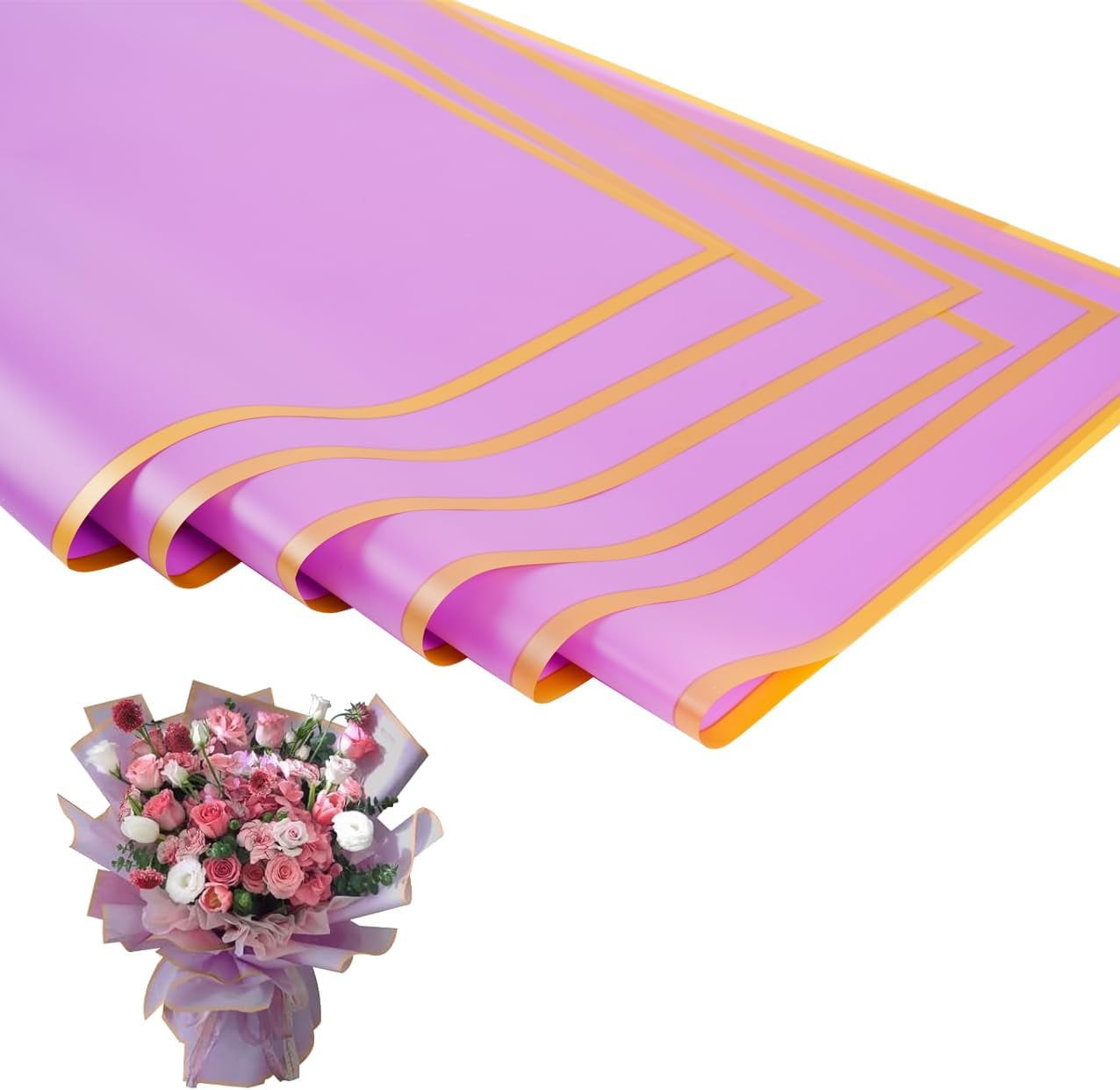 20 Sheets Flower Wrapping Paper, Waterproof Floral Bouquet Wrapping ...