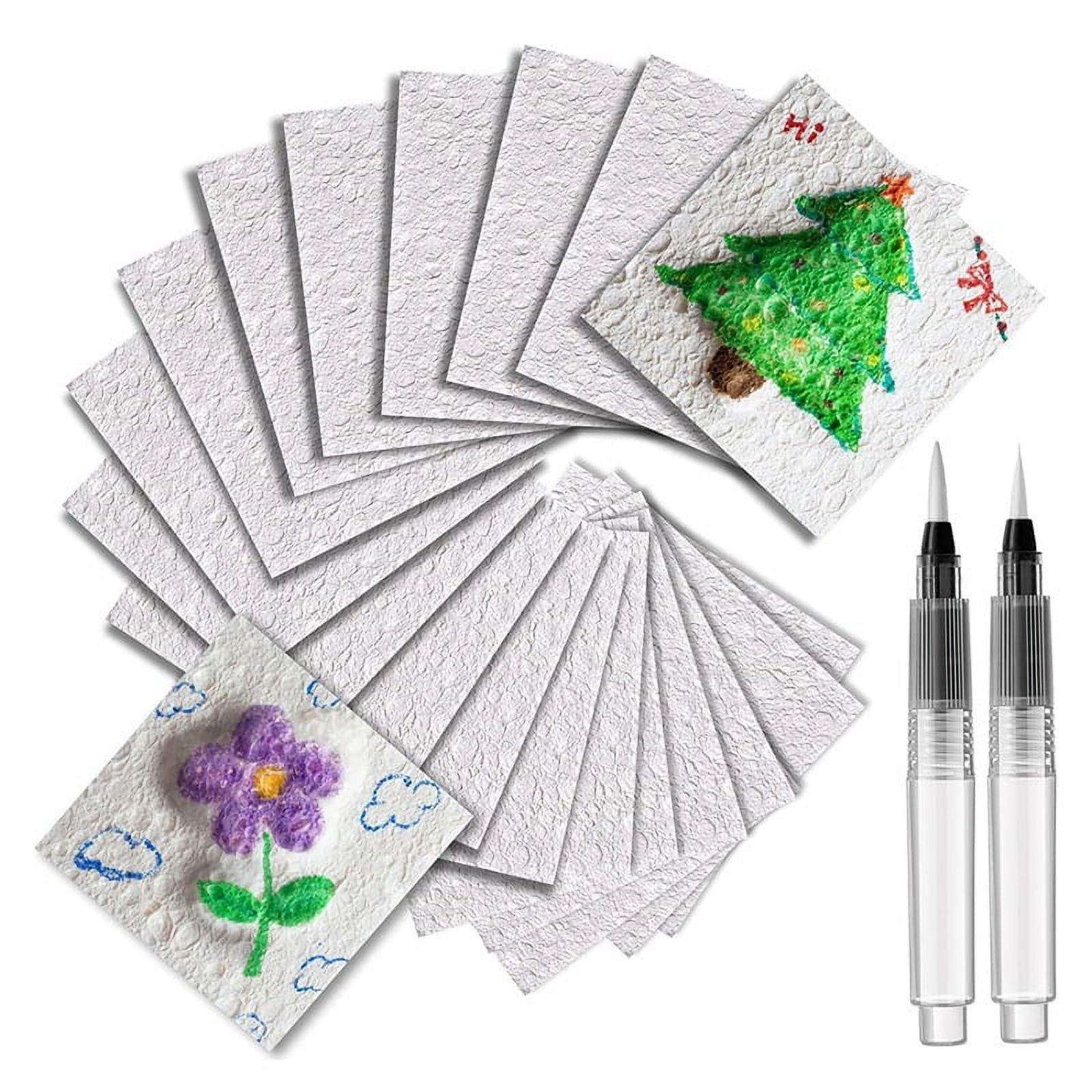 20 Sheets Foam Texture Drawing Paper with 2 Water Pens, Handmade Art ...