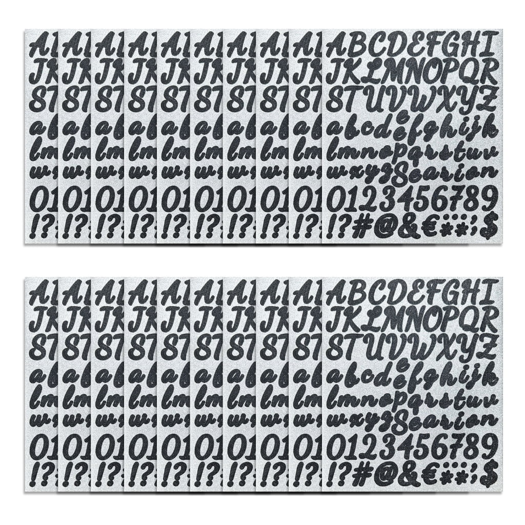 20 Sheets Glittering Letter Number Sticker Colorful Letter Stickers ...