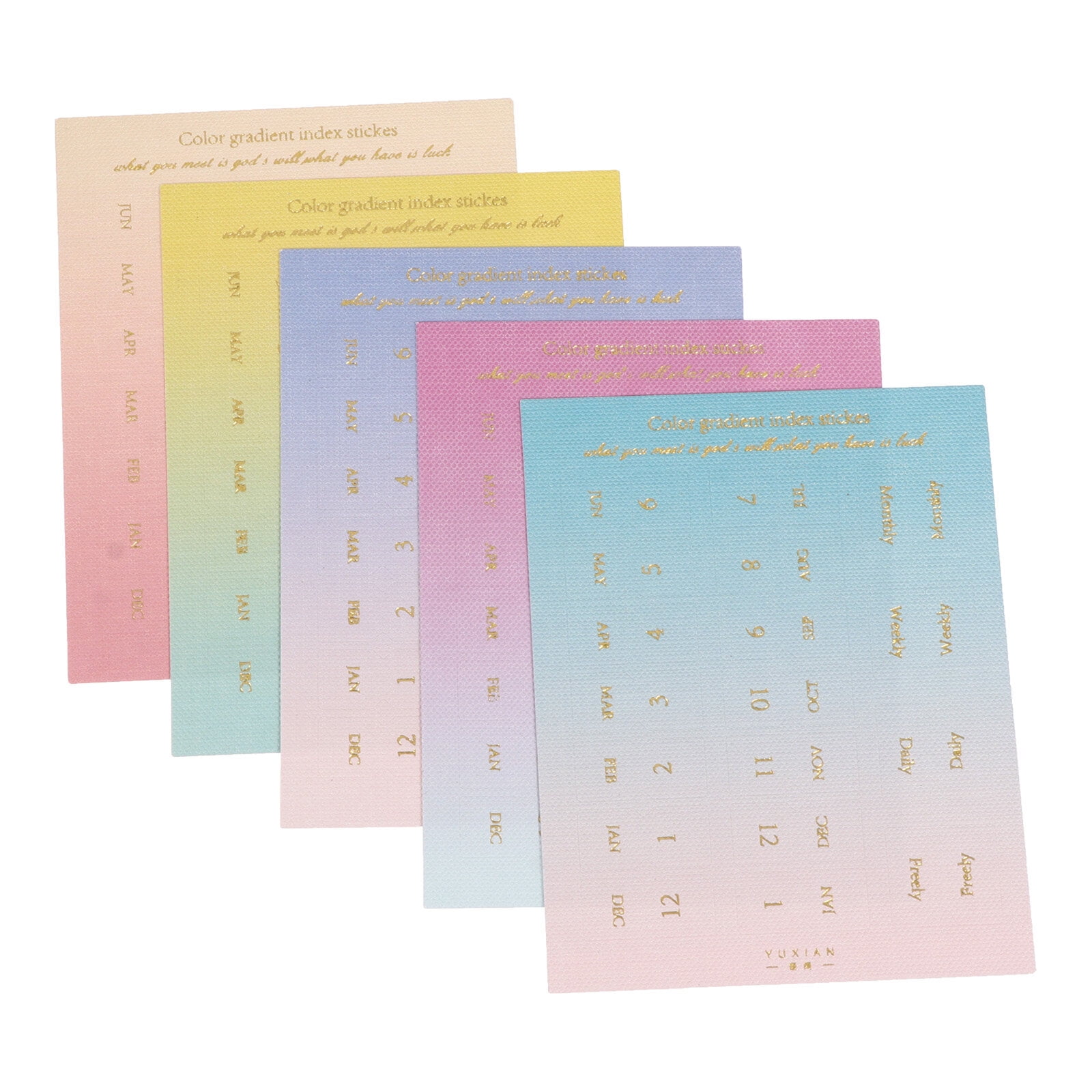 20 Sheets Gradient Color Sticky Labels Index Tab Category Stickers ...