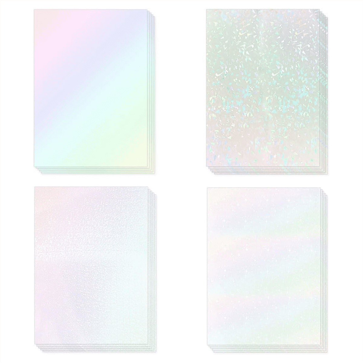20 Sheets Holographic Sticker Paper A4 Size Vinyl Lamination Stickers ...