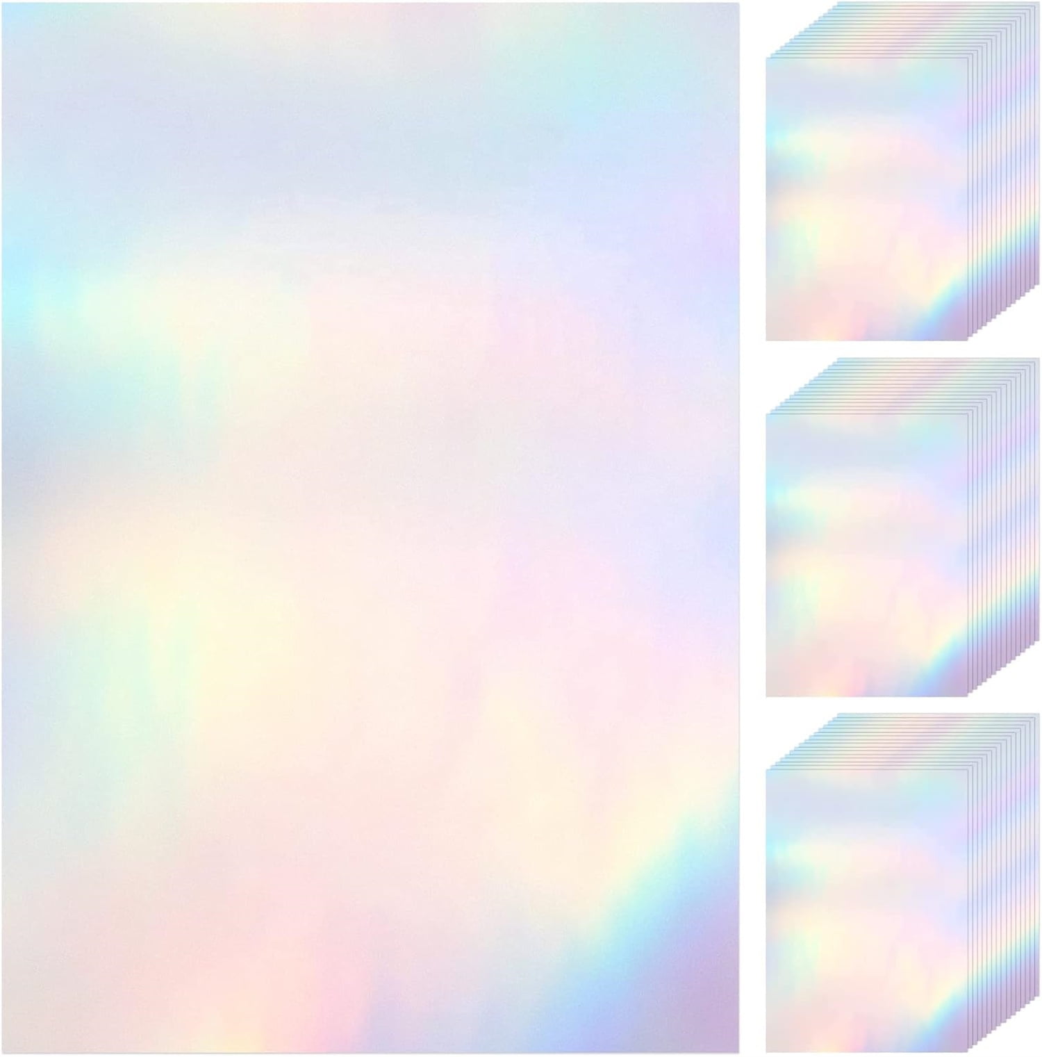 20 Sheets Holographic Sticker Paper,Bexikou A4 Size Vinyl Lamination ...