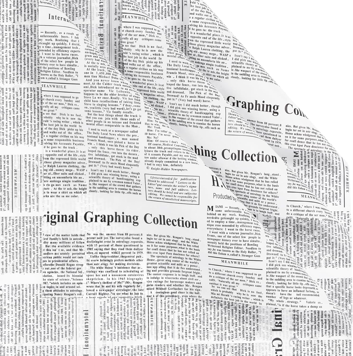 20 Sheets Kraft Newsprint Flower Wrapping Paper -Reversible Floral ...