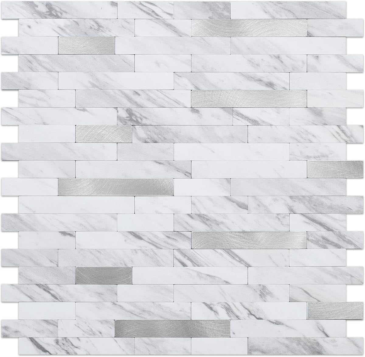 20 Sheets Marble Look Peel and Stick Backsplash Wall Tile, PVC Kitchen ...