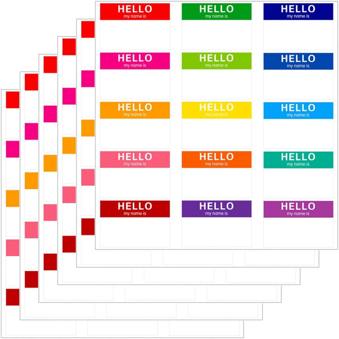 20 Sheets Name Tag Stickers Identification Badges Peel and Stickers ...