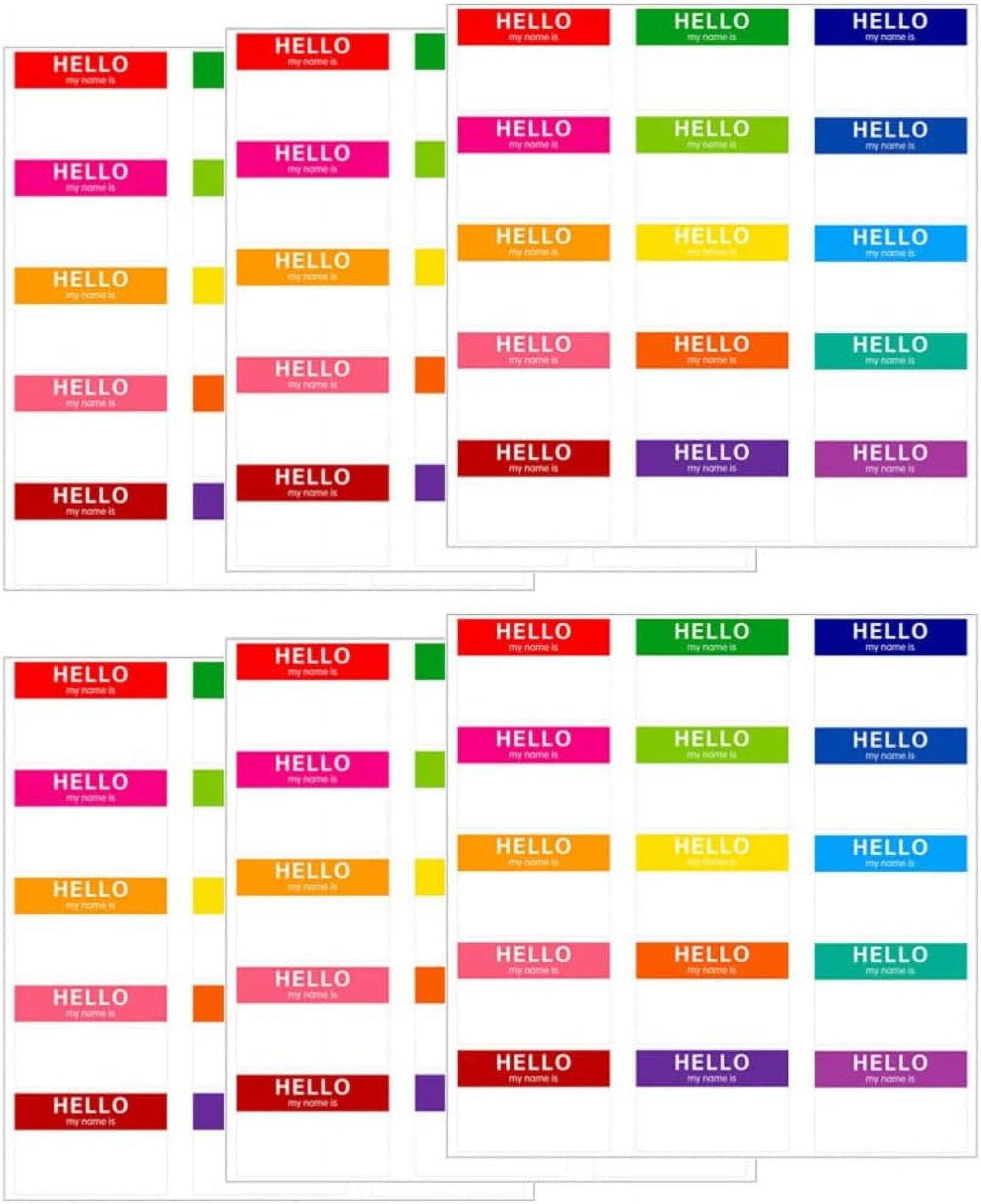 20 Sheets of Name Tag Stickers Name Labels Decal Hello My Name is ...