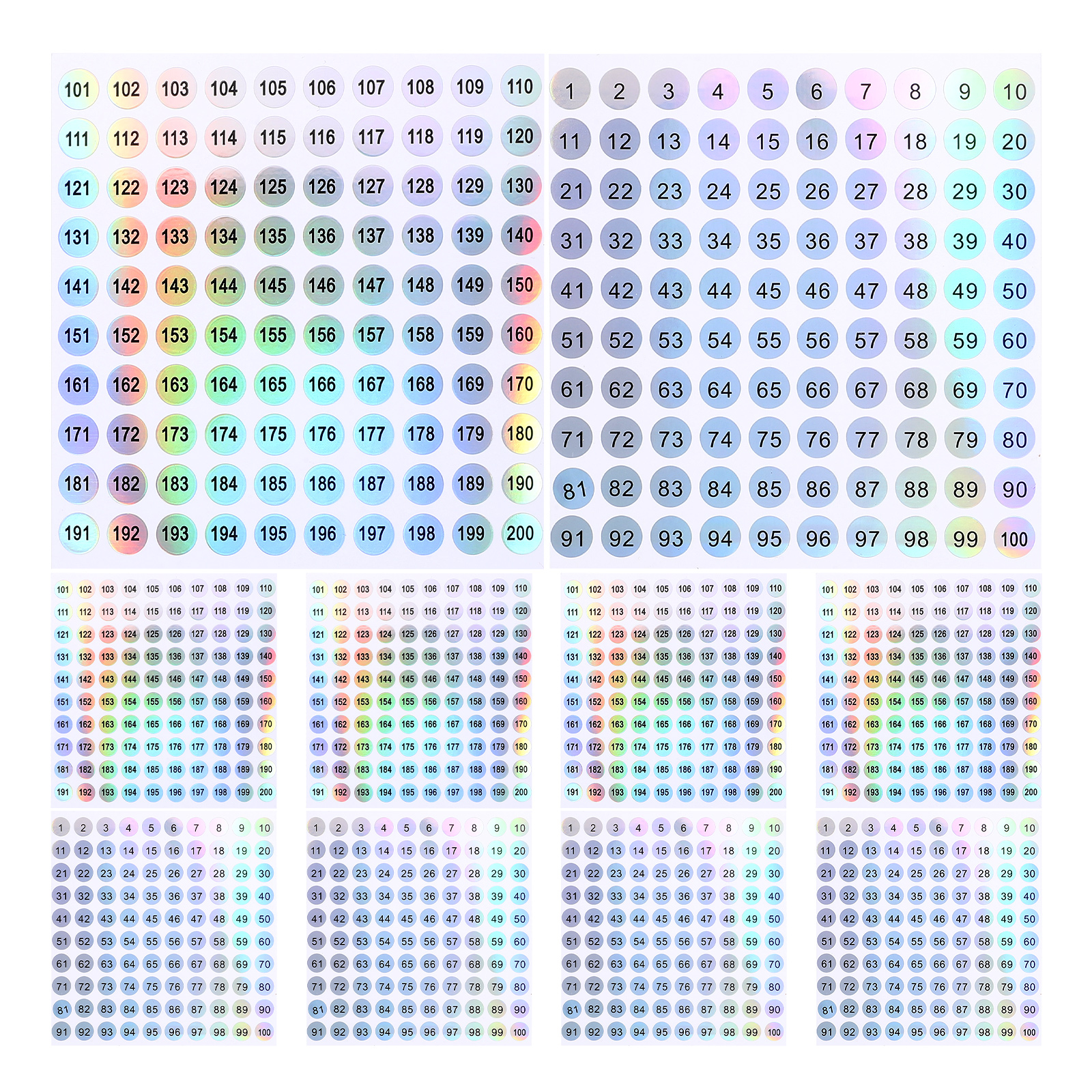 20 Sheets Number Labels Numbered Stickers House Numbers Dot Mini Office ...