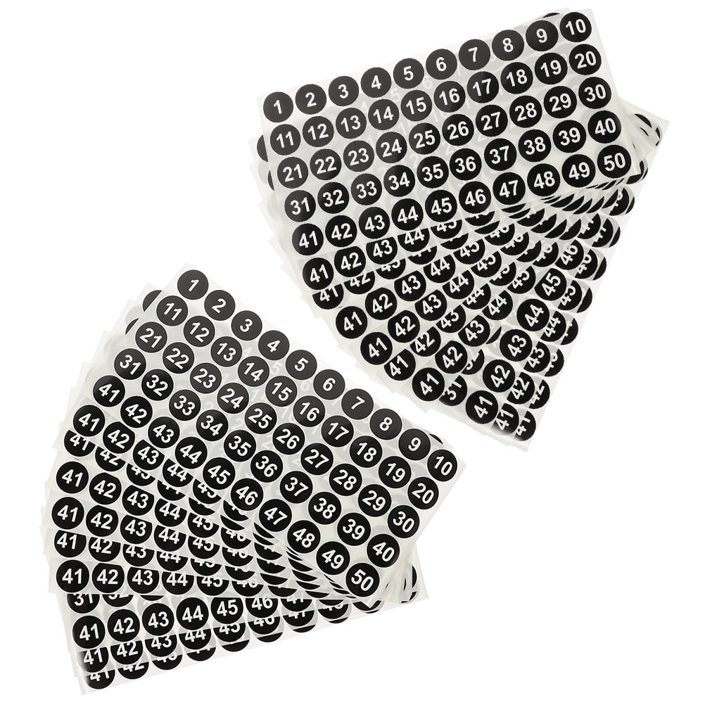 20 Sheets Number Sticker Small Stickers Adhesive Labels Serial Envelope ...