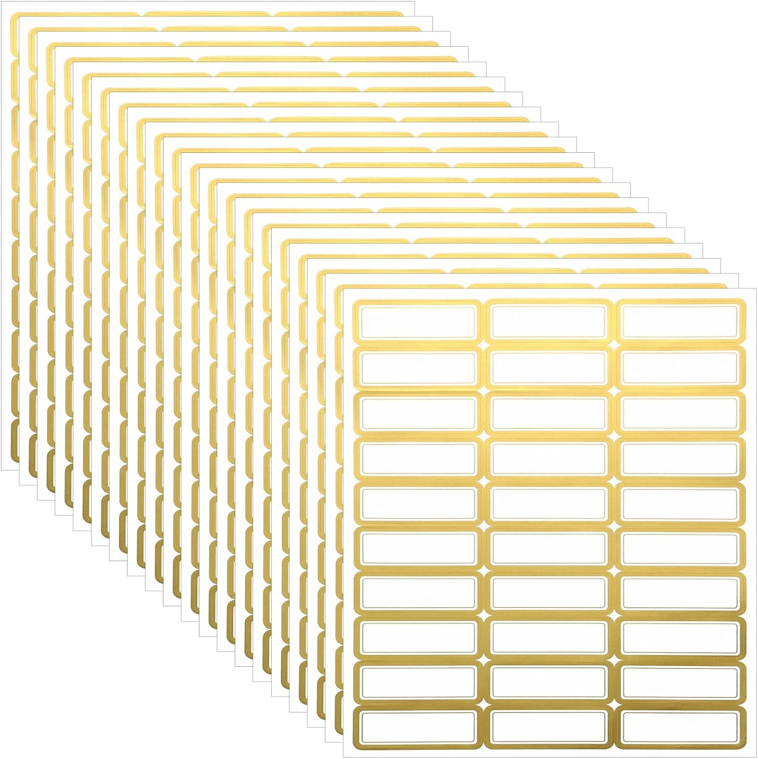 20 Sheets Printable Shipping Labels Matte White with Metallic Gold ...