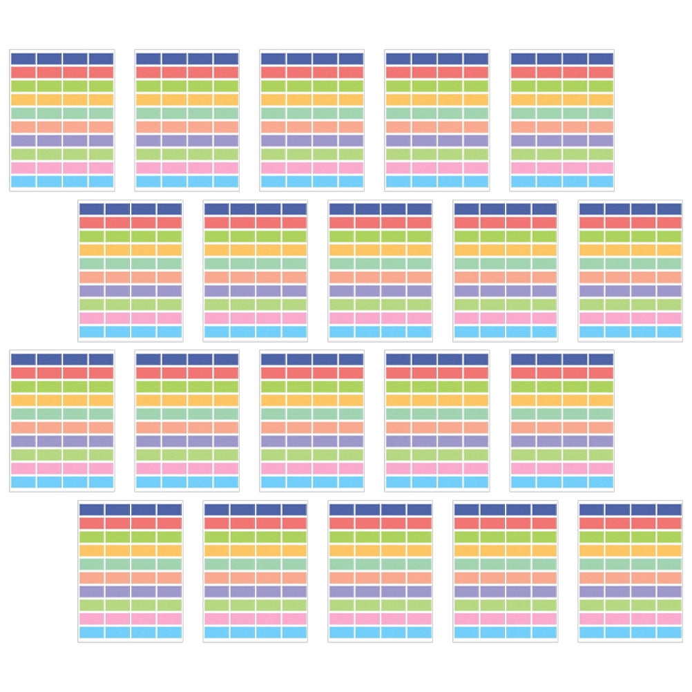 20 Sheets Rectangular Sticker Orderly Home Stickers Waterproof ...
