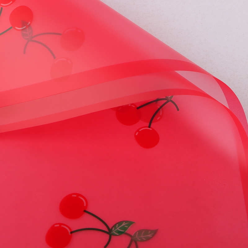 20 Sheets Red Cherry Wrapping Paper,Green Leaves And Cherries Flower ...